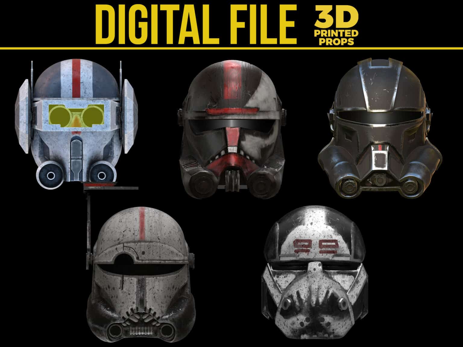 Star Wars - Bad Batch Helmet Bundle - 3D PRINTED PROPS