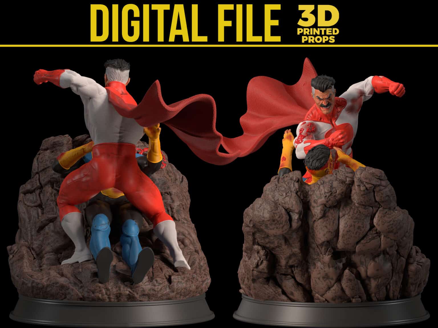 Invincible and Omni Man Statue - 3D PRINTED PROPS